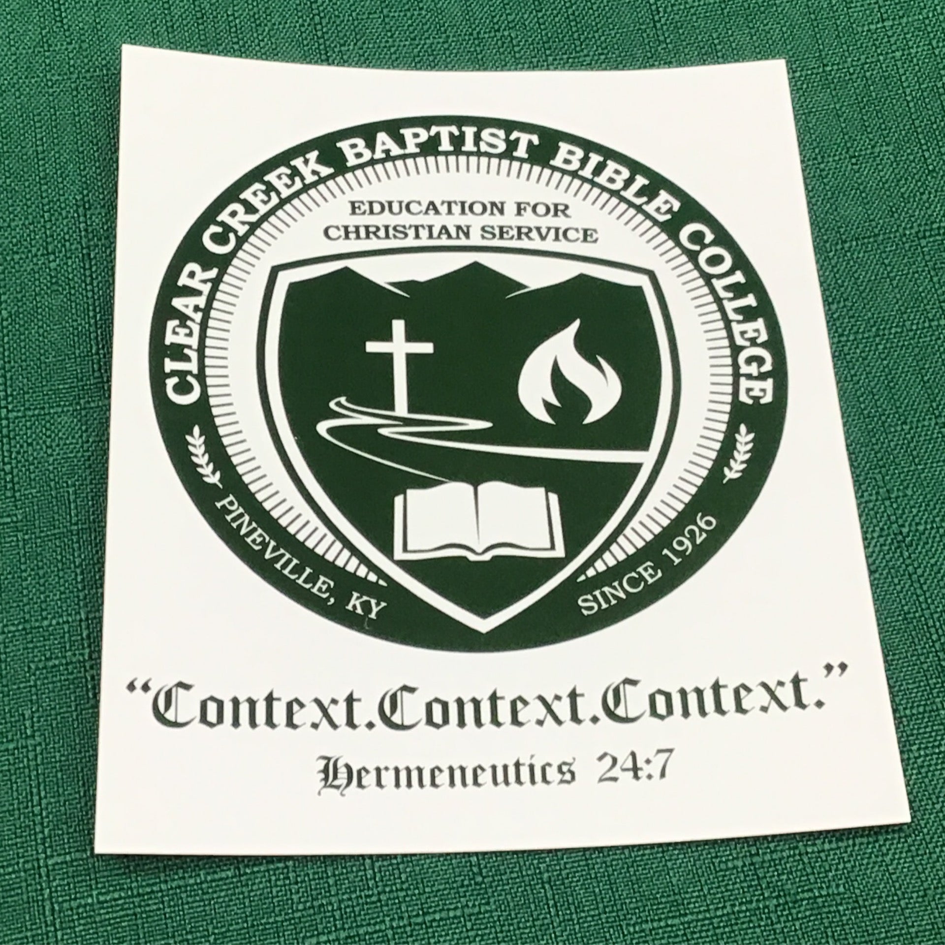 Context. Context. Context. Sticker | Clear Creek Campus Store